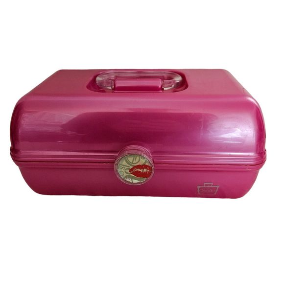 Other | Caboodles Makeup Storage Case Large Metallic Hot Pink Vintage ...